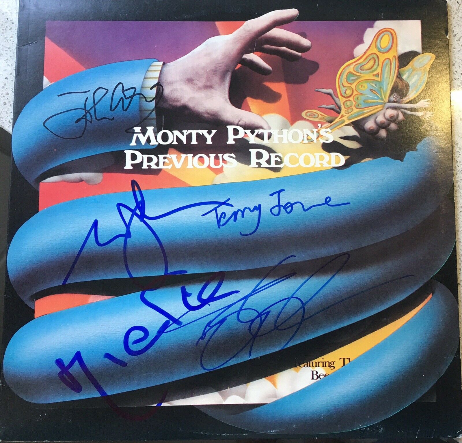 MONTY PYTHON SIGNED CAST 5 AUTOGRAPH "PREVIOUS RECORD" ALBUM VINYL ...