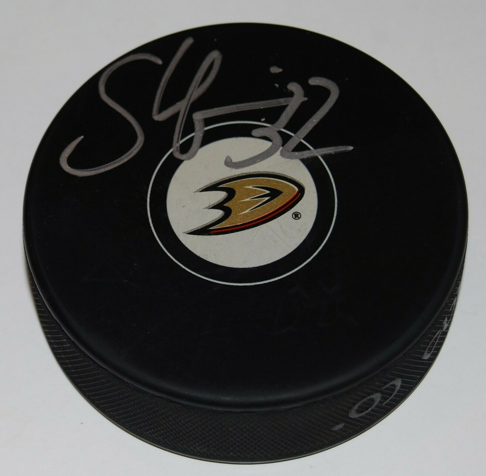STU GRIMSON signed (MIGHTY DUCKS OF ANAHEIM) souvenir logo hockey puck ...