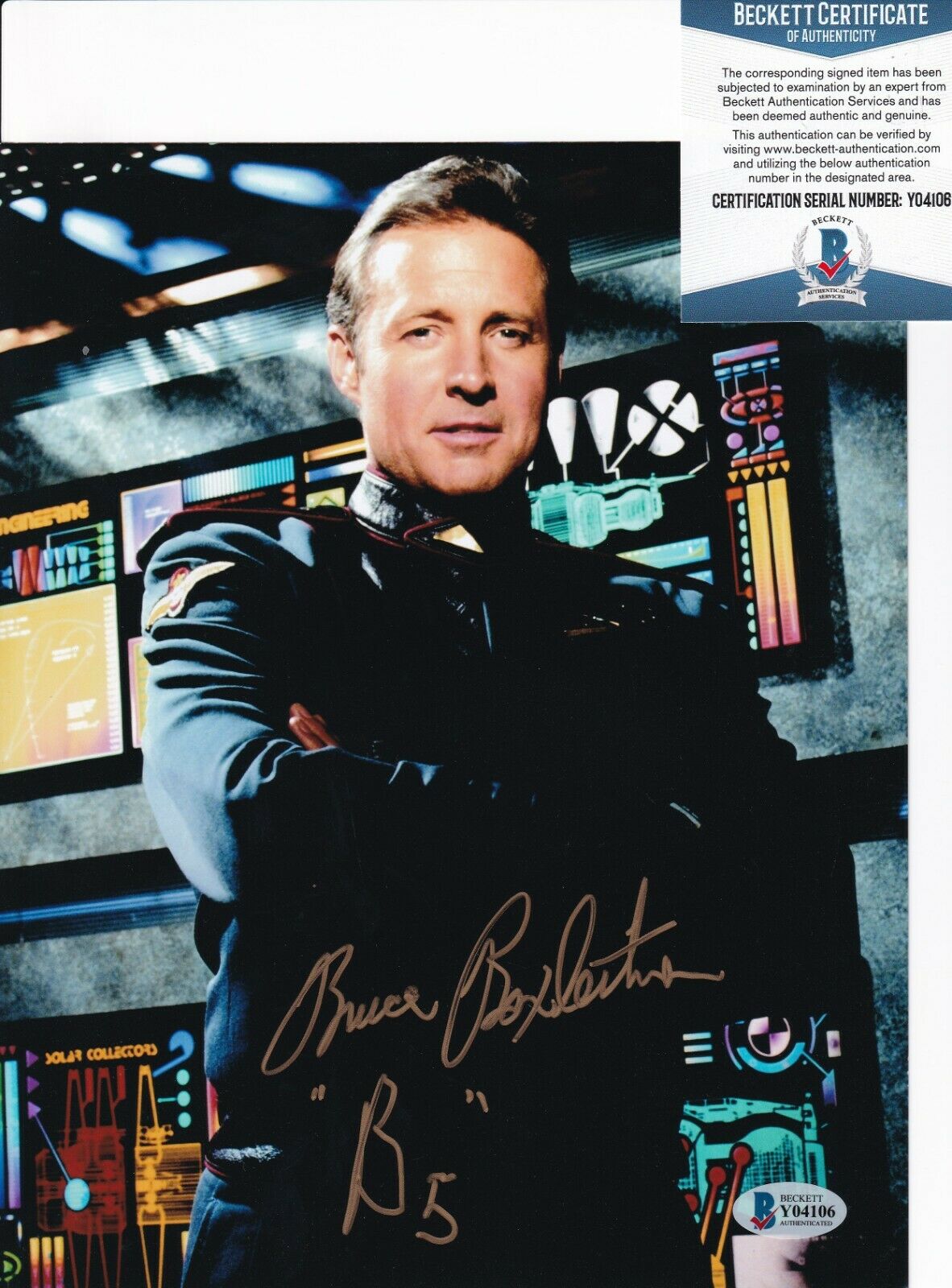 BRUCE BOXLEITNER signed (BABYLON 5) Capt Sheridan 8X10 photo BECKETT ...