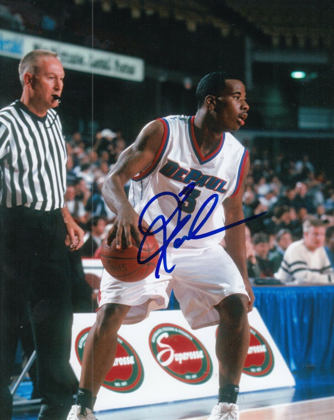 QUENTIN RICHARDSON signed (DEPAUL BLUE DEMONS) Basketball 8X10 photo W ...
