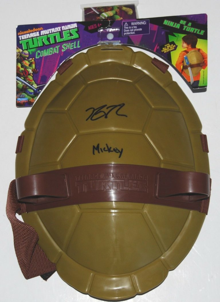 NOEL FISHER signed (TEENAGE MUTANT NINJA TURTLES) Turtle Shell toy W ...