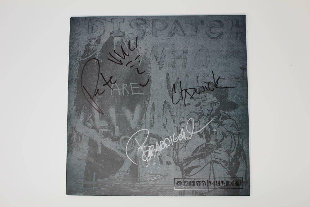 DISPATCH BAND X3 SIGNED AUTOGRAPH ALBUM VINYL RECORD -WHO ARE WE LIVING ...