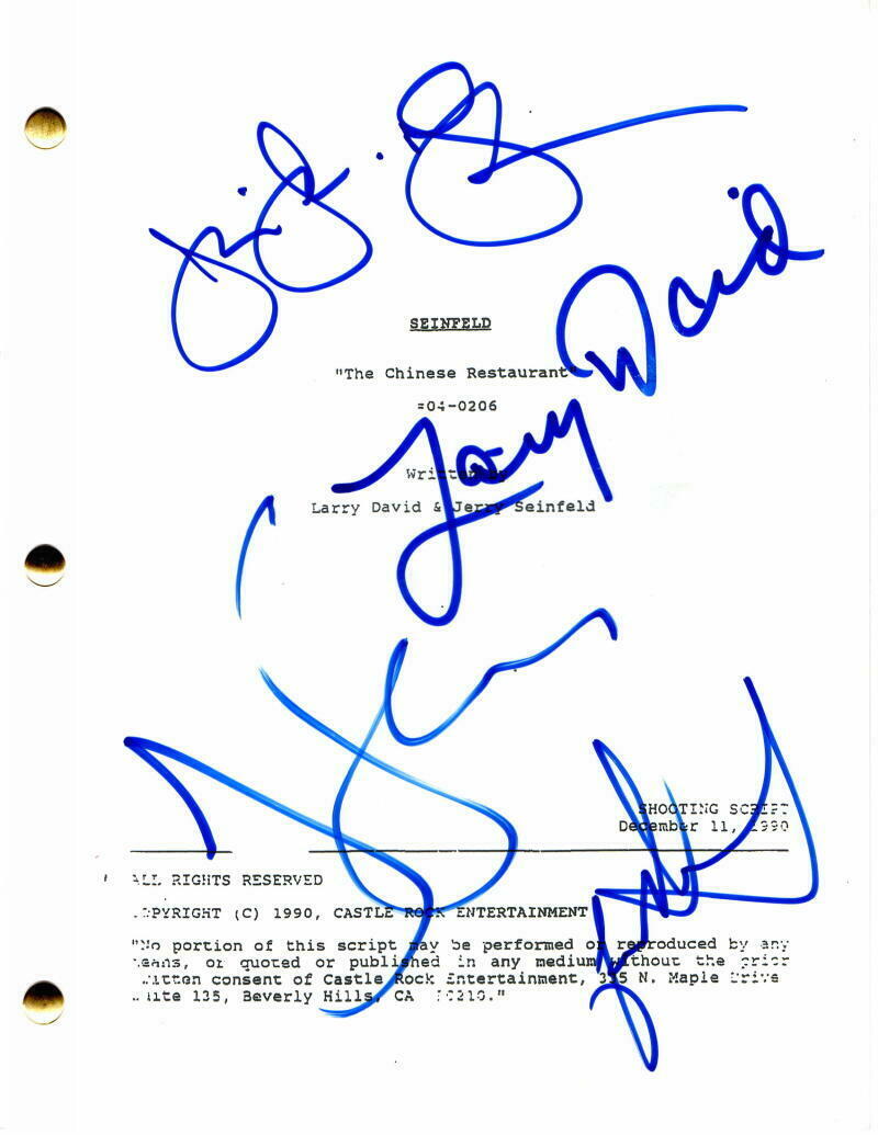 SEINFELD CAST (X4) SIGNED AUTOGRAPH- THE CHINESE RESTAURANT EPISODE ...