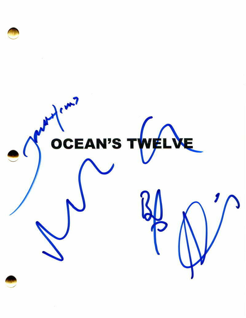 MATT DAMON, ANDY GARCIA BRAD PITT +2 CAST SIGNED AUTOGRAPH OCEAN'S ...
