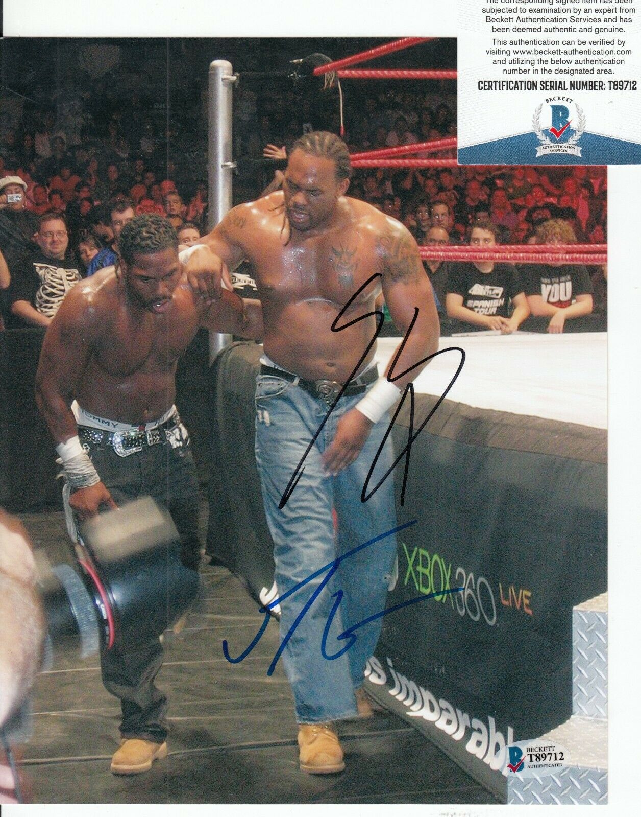 CRYME TYME signed (WWE WRESTLING) JTG & SHAD 8X10 photo BECKETT BAS ...