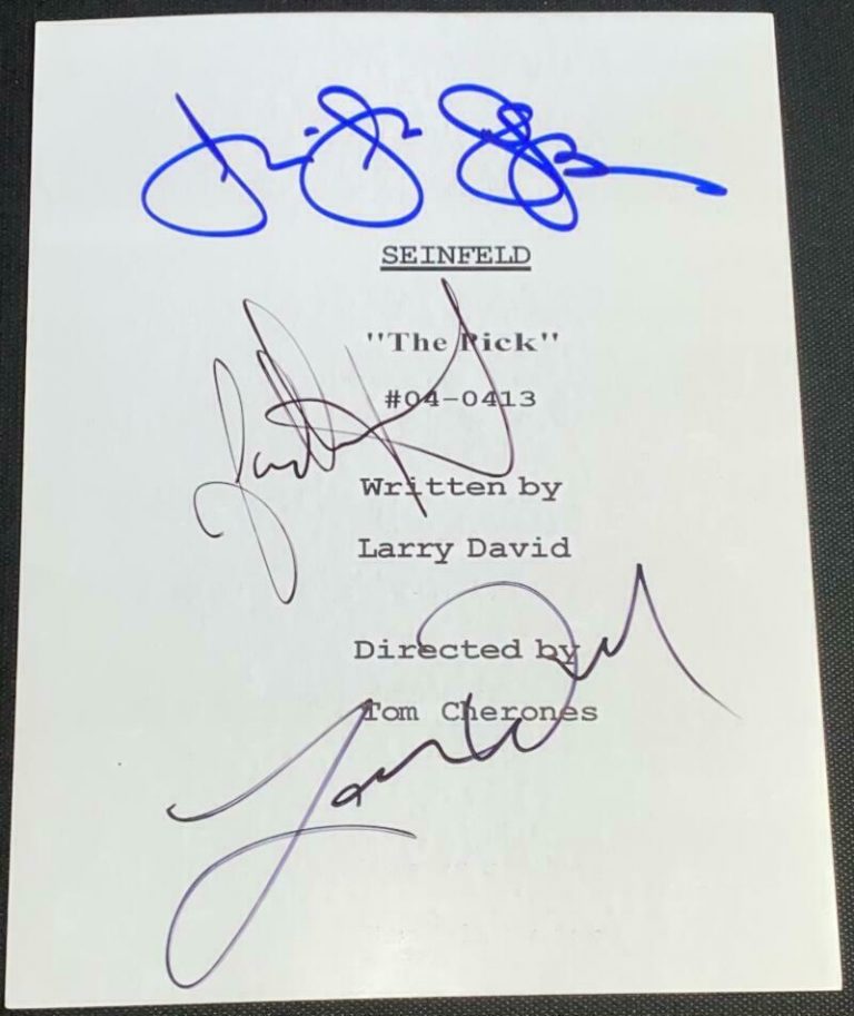 LARRY DAVID & CAST SIGNED AUTOGRAPH "THE PICK" JERRY SEINFELD SHOW ...