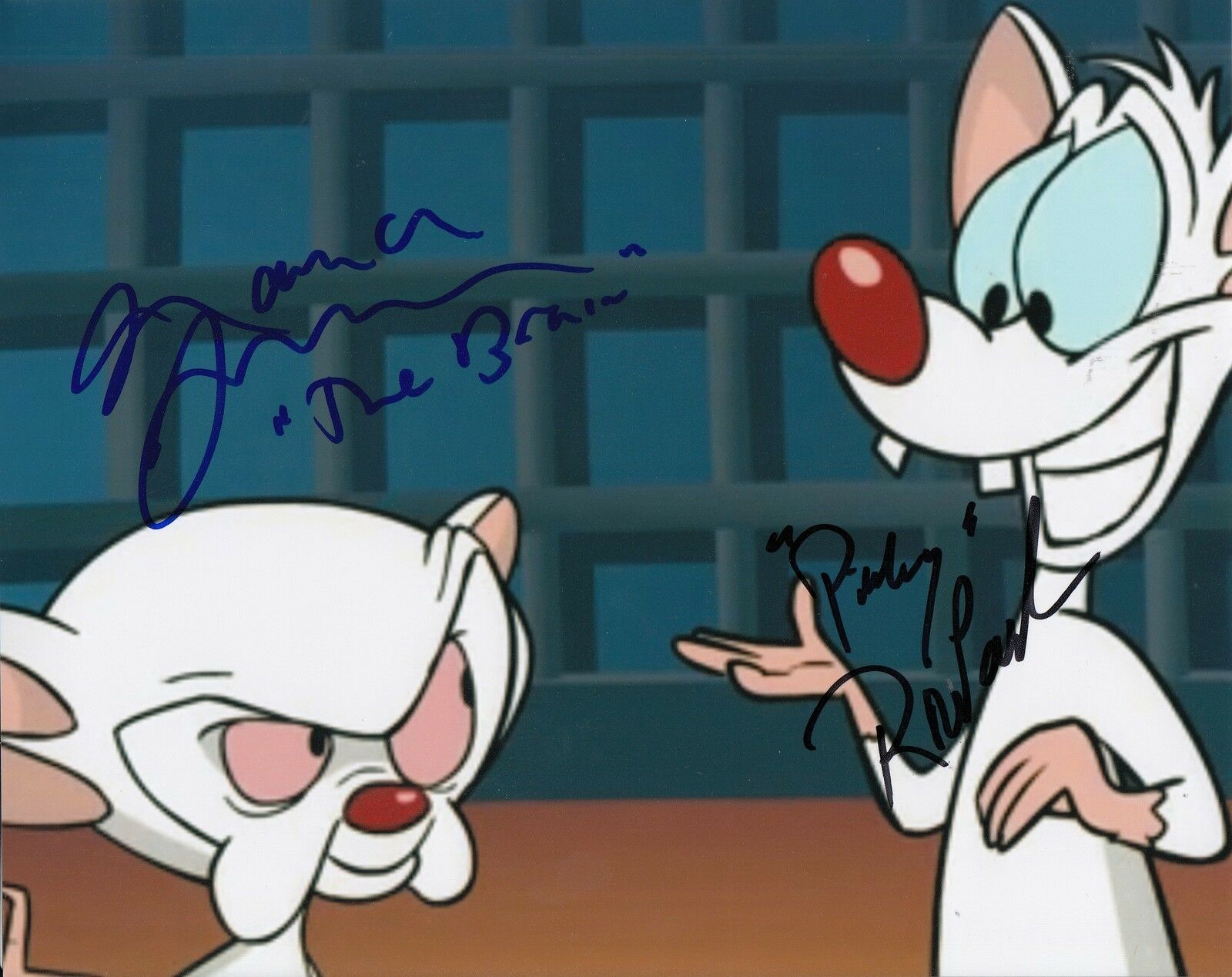 ROB PAULSEN & MAURICE LAMARCHE signed (PINKY AND THE BRAIN) 8X10 photo ...