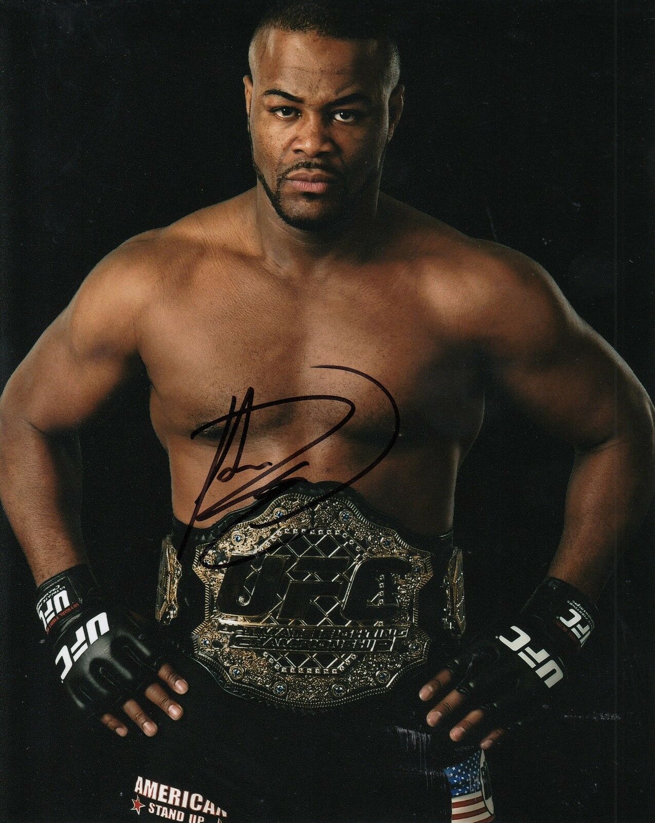 RASHAD "SUGA" EVANS signed (UFC) MMA FIGHTING 8X10 photo W/COA #1 ...