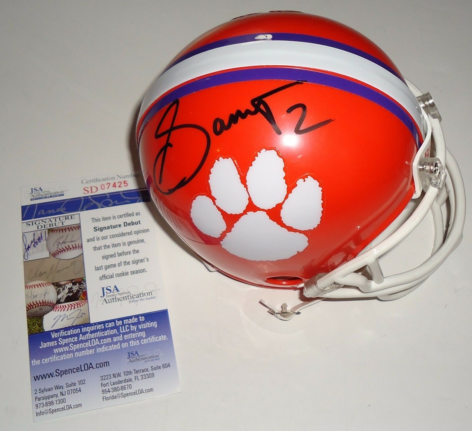 Sammy Watkins signed Clemson RC Mini football Helmet JSA Signature ...