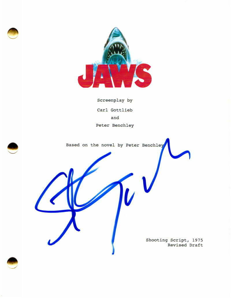 STEVEN SPIELBERG SIGNED AUTOGRAPH - JAWS FULL MOVIE SCRIPT - ROY SCHEIDER COLLECTIBLE ...