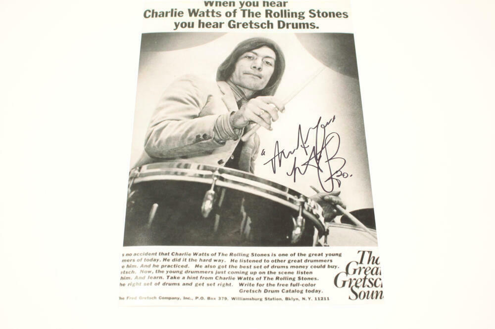 CHARLIE WATTS SIGNED AUTOGRAPH 8X10 PHOTO - ROLLING STONES, GOATS HEAD ...