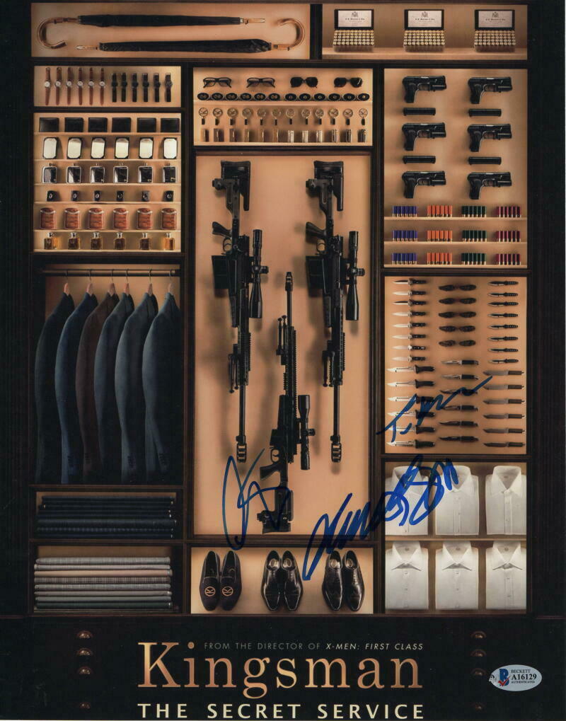 SAMUEL L JACKSON TARON EGERTON COLIN FIRTH SIGNED AUTOGRAPH KINGSMAN ...