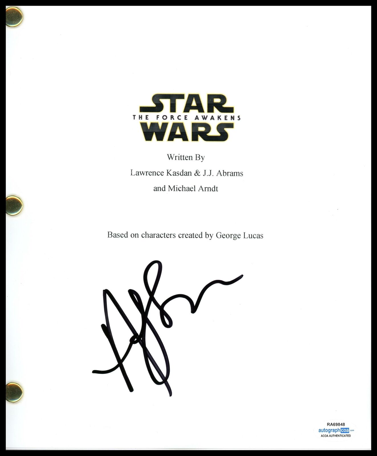 Andy Serkis "Star Wars: The Force Awakens" AUTOGRAPH Signed Script ...
