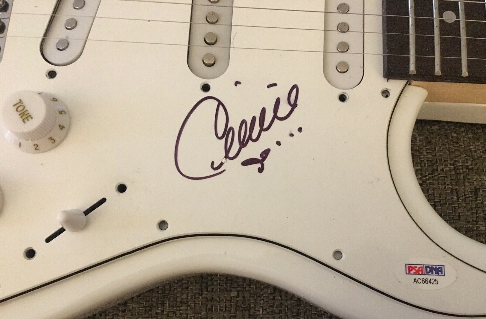 CELINE DION SIGNED AUTOGRAPH LEGENDARY SINGER RARE FULL ELECTRIC GUITAR ...