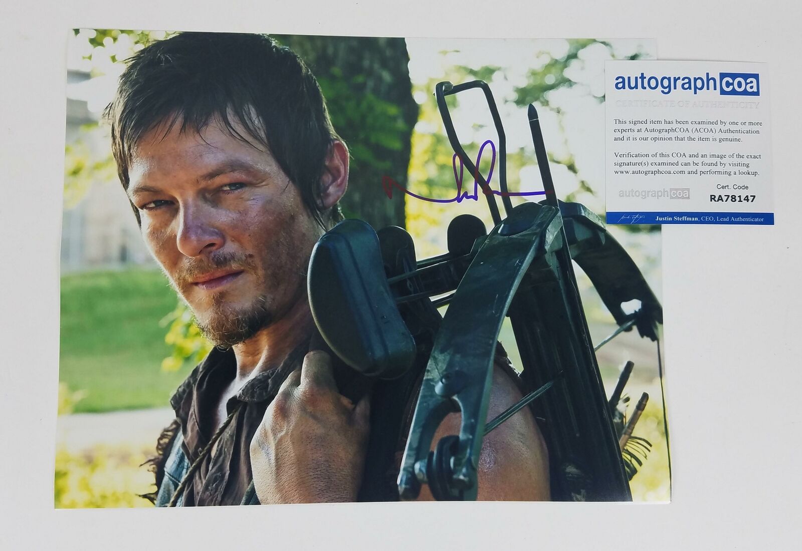 Walking Dead Norman Reedus Autographed Signed 11x14 Photo ACOA ...