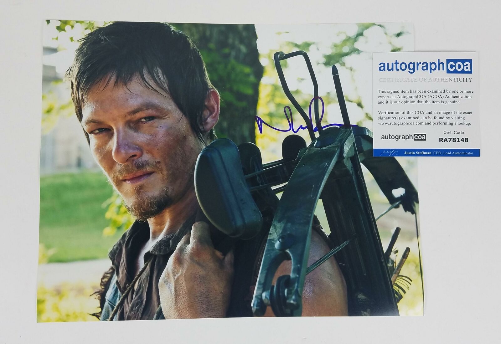 Walking Dead Norman Reedus Autographed Signed 11x14 Photo ACOA ...