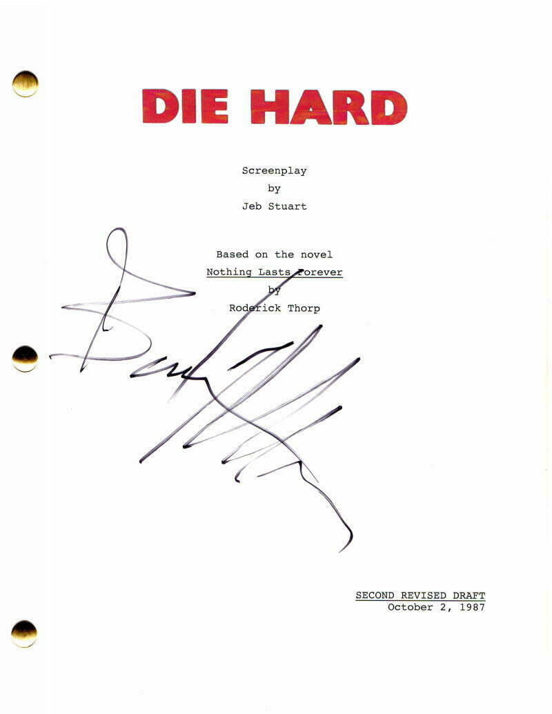 BRUCE WILLIS SIGNED AUTOGRAPH - DIE HARD MOVIE SCRIPT ALAN RICKMAN ...