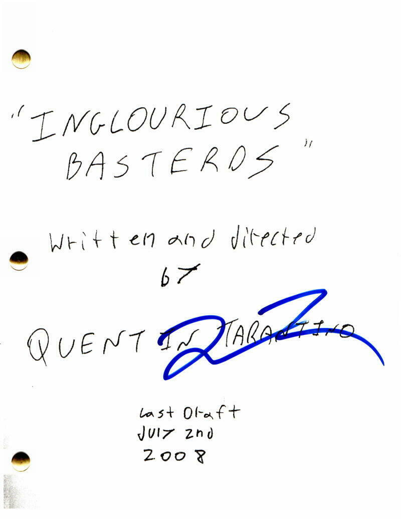 QUENTIN TARANTINO SIGNED AUTOGRAPH - INGLOURIOUS BASTERDS MOVIE SCRIPT ...