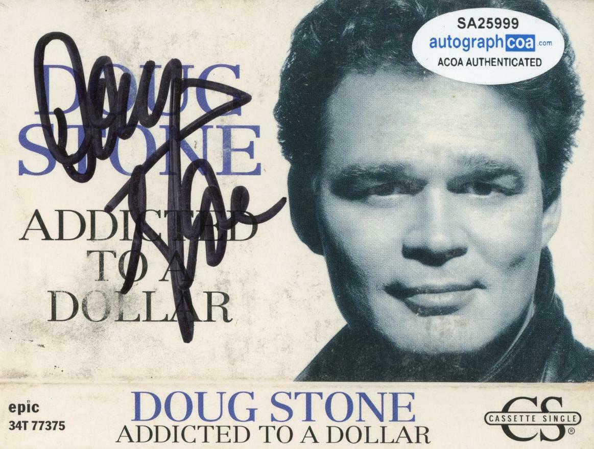 Doug Stone Autographed Signed Cassette Cover ADDICTED TO A DOLLAR ACOA ...