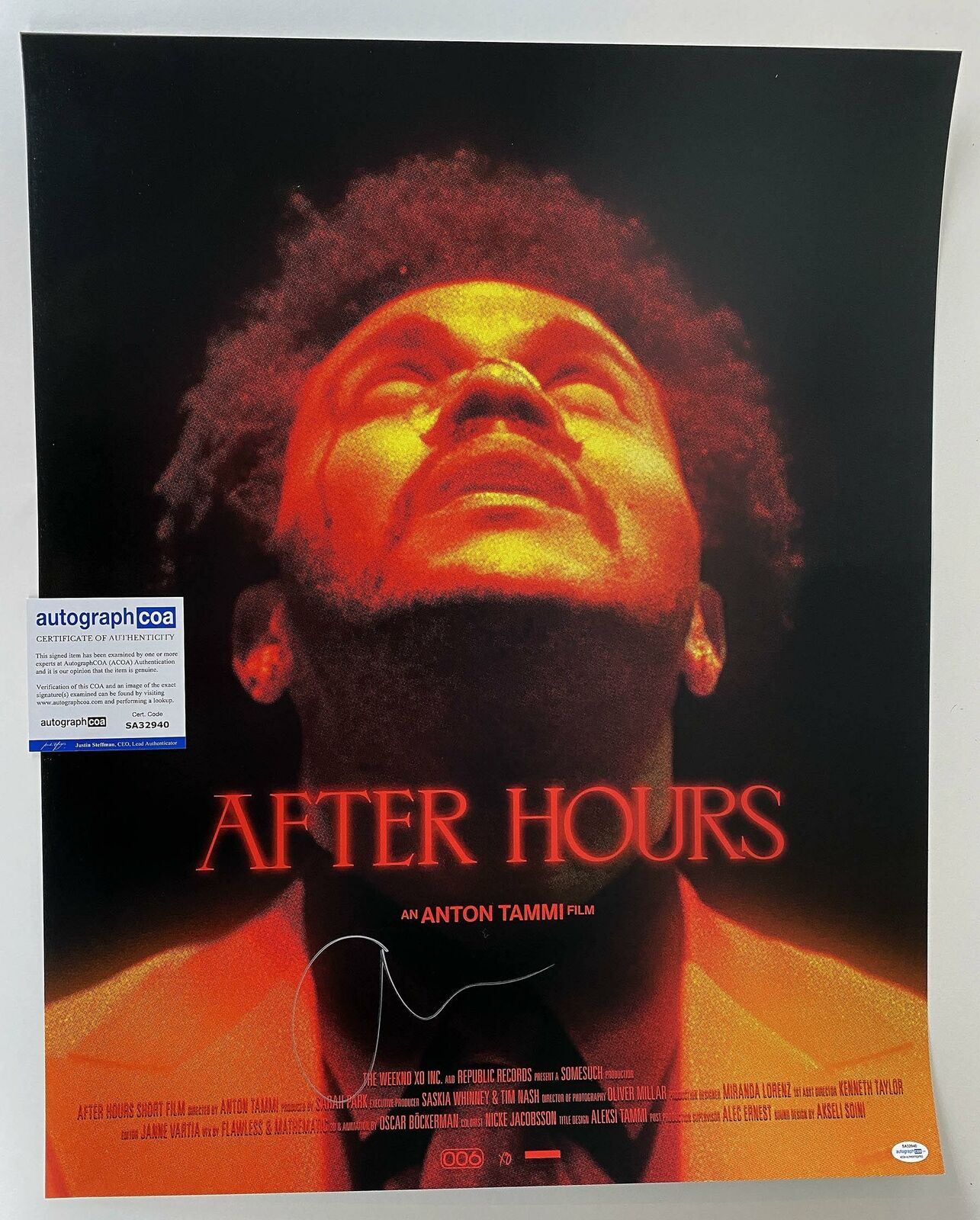 The Weeknd Autographed Signed After Hours Poster After Hours ACOA ...