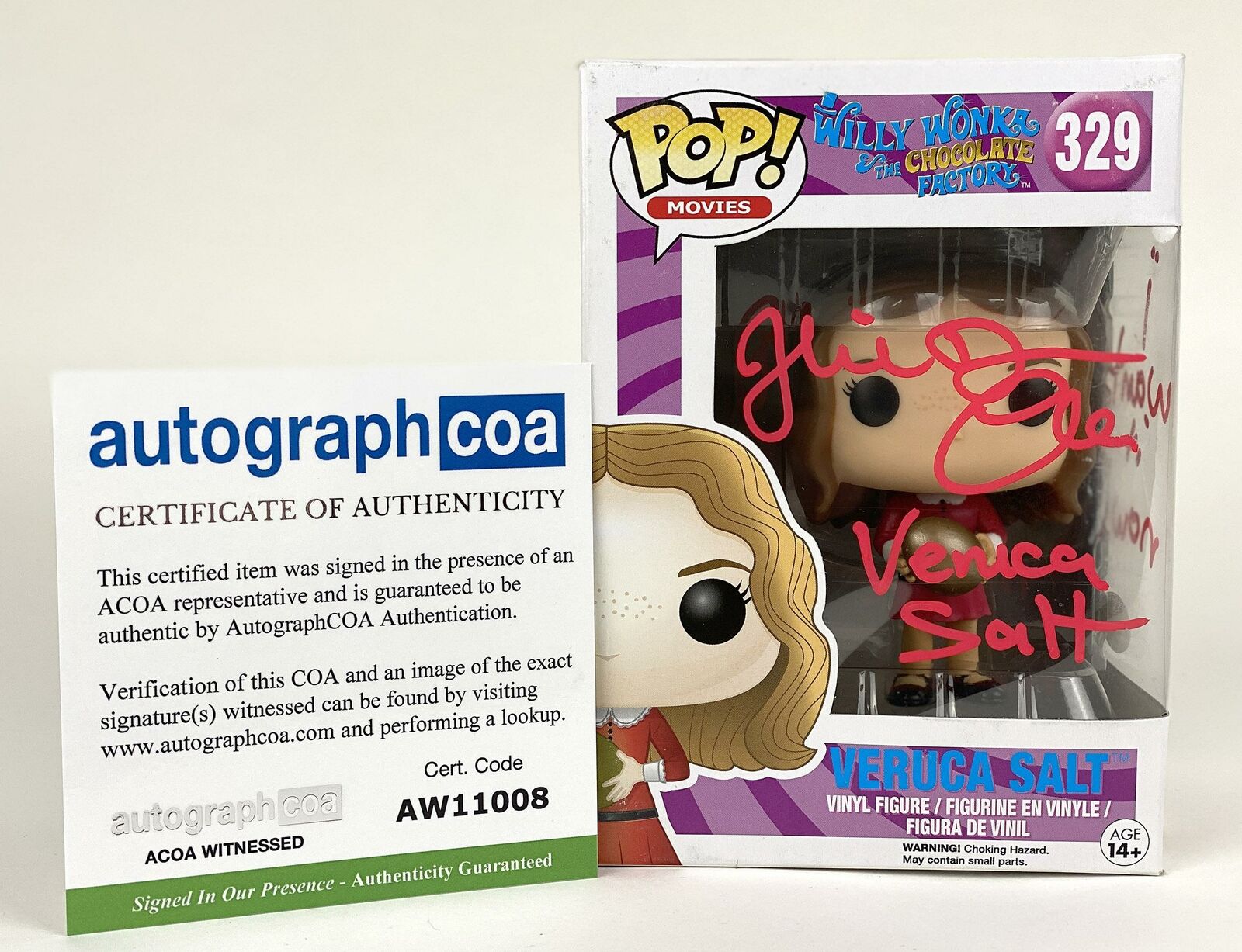Willy Wonka Veruca Salt Autographed Signed Funko Pop Julie Dawn Cole ...