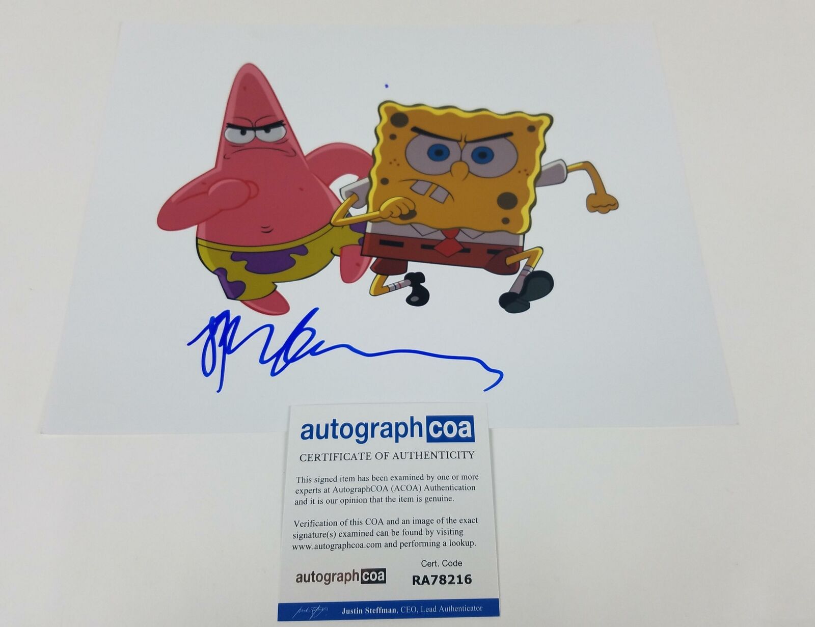 Spongebob Squarepants Tom Kenny Autographed Signed 11x14 Photo ACOA ...