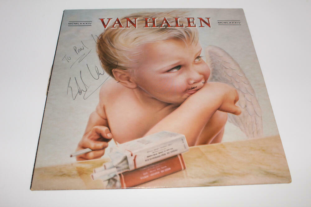 EDDIE VAN HALEN SIGNED AUTOGRAPH ALBUM VINYL RECORD - 1984, VERY RARE ...