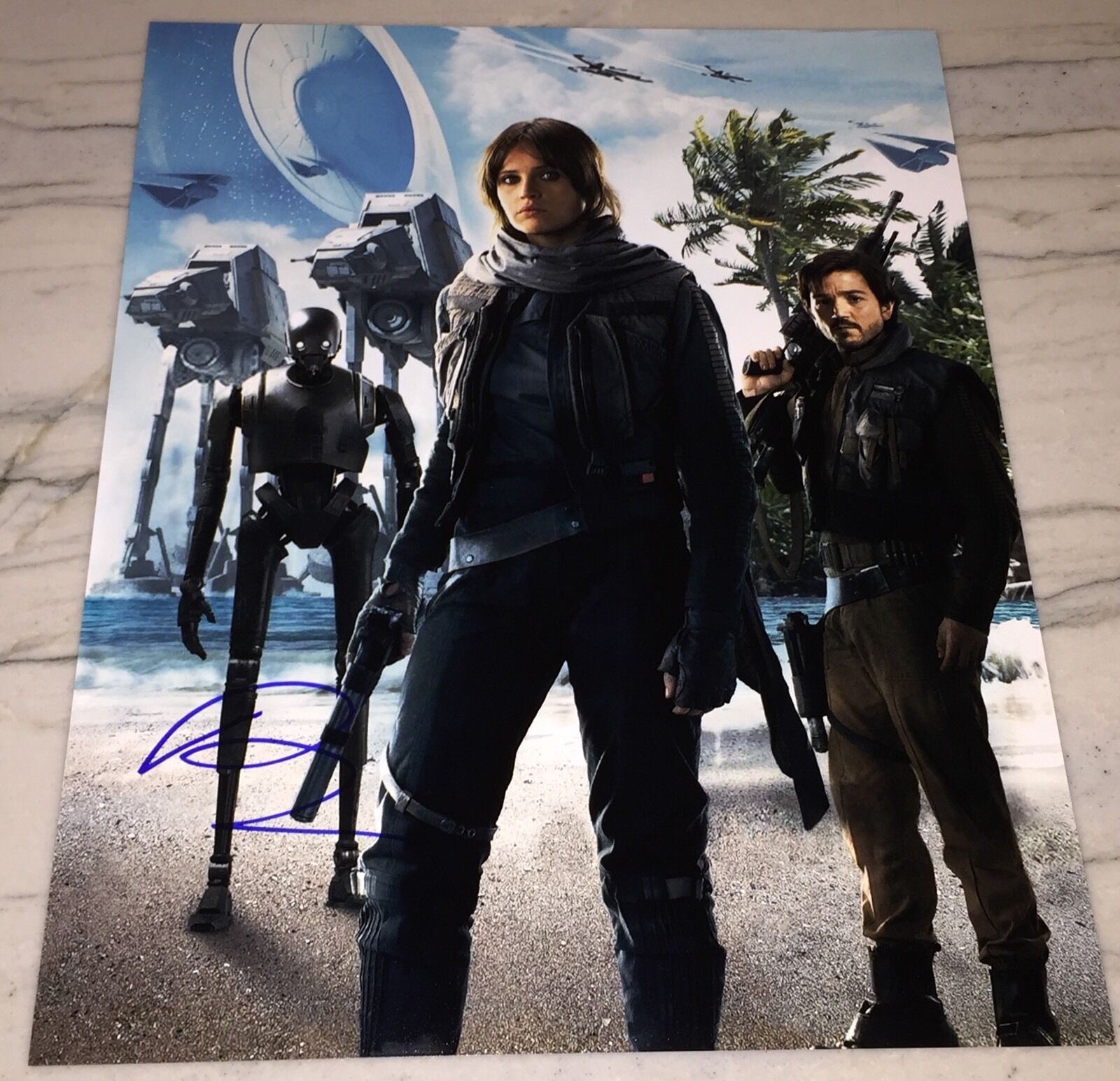 FELICITY JONES SIGNED FULL AUTOGRAPH NEW "STAR WARS ROGUE ONE" 11x14 ...