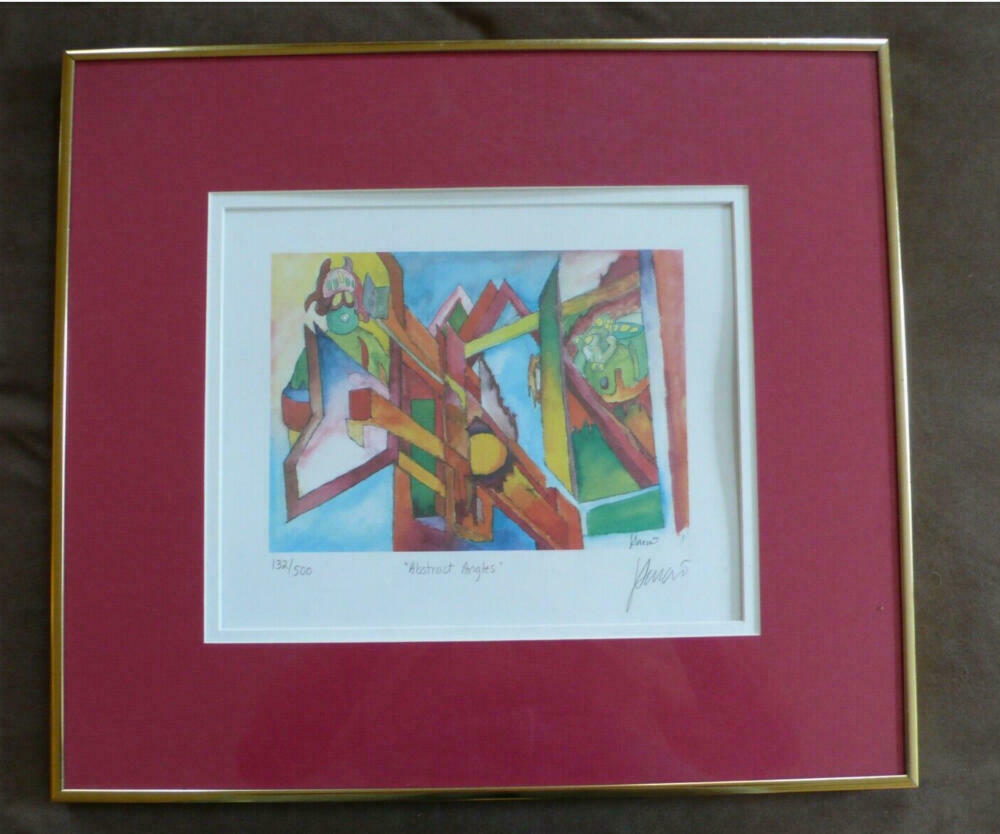 JERRY GARCIA SIGNED AUTOGRAPH FRAMED "ABSTRACT ANGELS" LITHOGRAPH ...