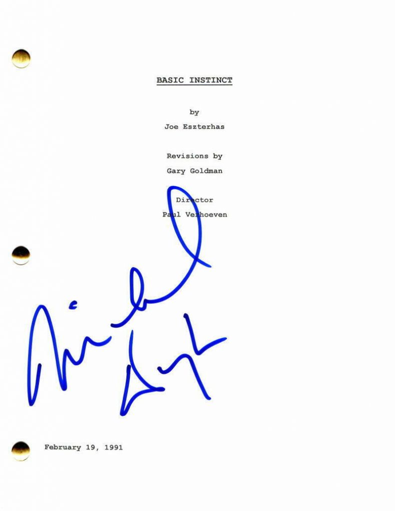 MICHAEL DOUGLAS SIGNED AUTOGRAPH - BASIC INSTINCT MOVIE SCRIPT - SHARON ...