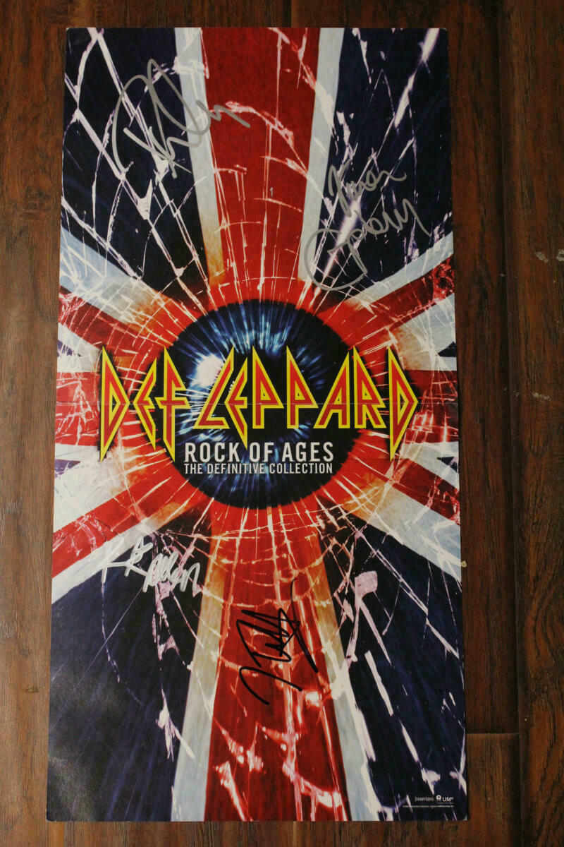 DEF LEPPARD SIGNED AUTOGRAPH POSTER - PHIL COLLEN RICK ALLEN JOE ...