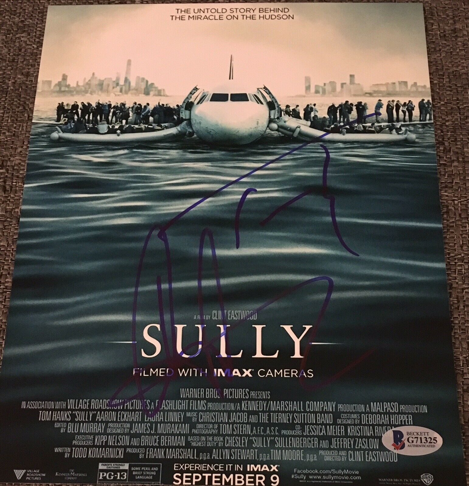 TOM HANKS & AARON ECKHART SIGNED AUTOGRAPH "SULLY" 8x10 POSTER PHOTO ...
