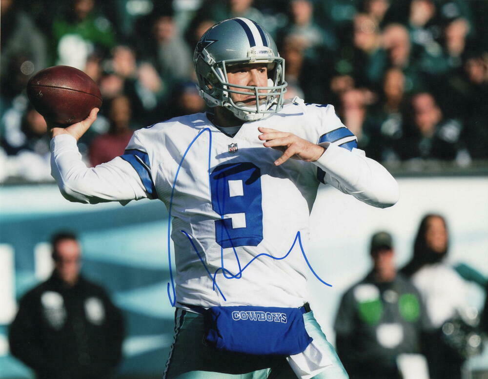 TONY ROMO SIGNED AUTOGRAPH 11X14 PHOTO - DALLAS COWBOYS STAR, NFL ...