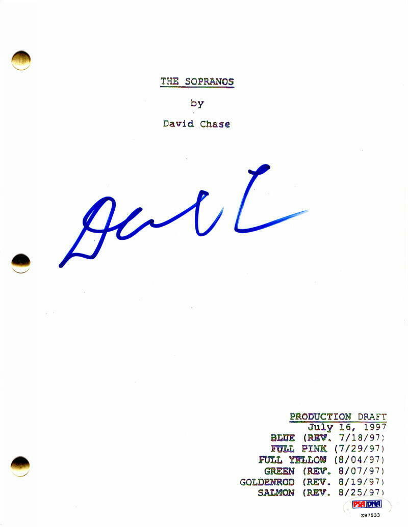 DAVID CHASE SIGNED AUTOGRAPH -THE SOPRANOS PILOT EPISODE SCRIPT JAMES ...