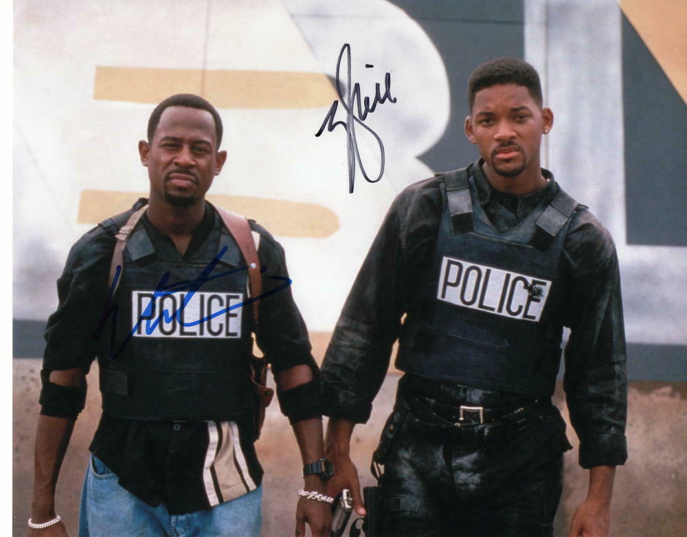 WILL SMITH & MARTIN LAWRENCE SIGNED AUTOGRAPH 11X14 PHOTO - BAD BOYS ...