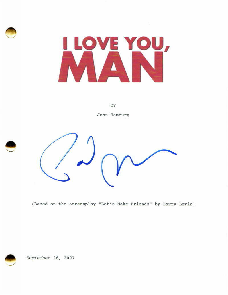 PAUL RUDD SIGNED AUTOGRAPH I LOVE YOU MAN FULL MOVIE SCRIPT JASON SEGEL ...