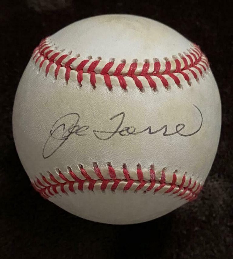 JOE TORRE SIGNED AUTOGRAPHED BASEBALL DIVISION SERIES GAME USED NEW YORK YANKEES COLLECTIBLE ...