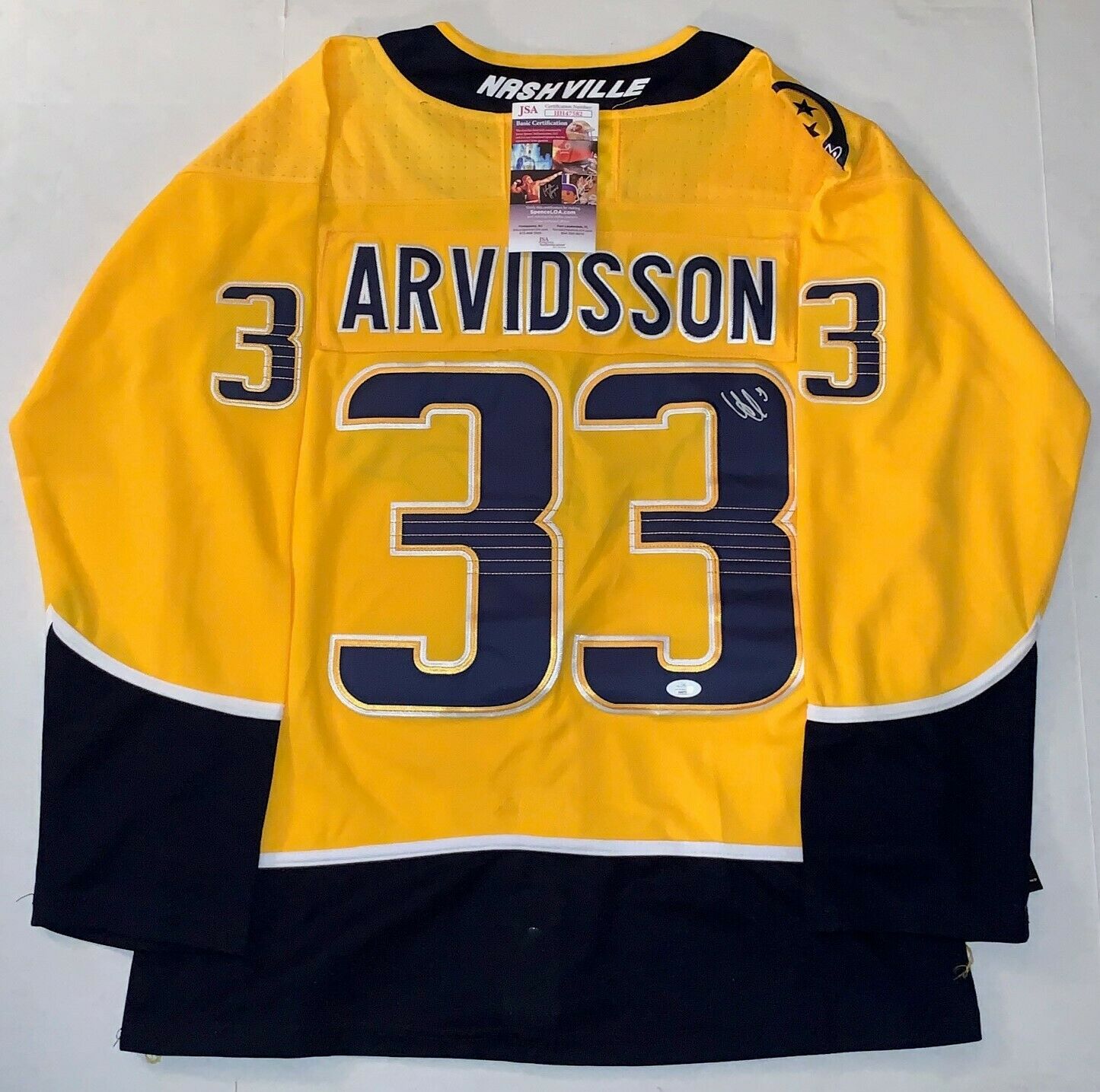Viktor Arvidsson signed Nashville Predators jersey autographed JSA ...