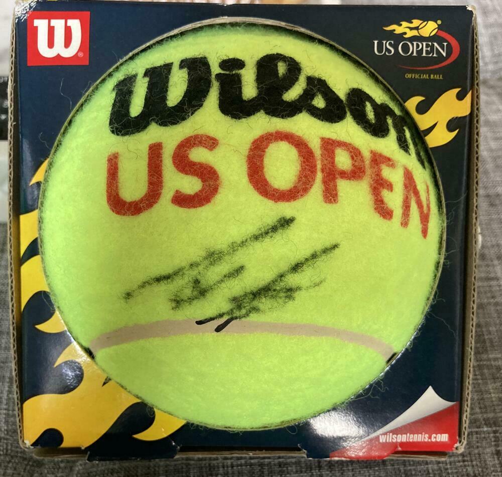 ANDRE AGASSI SIGNED AUTOGRAPHED NEW JUMBO US OPEN TENNIS BALL CHAMPION ...