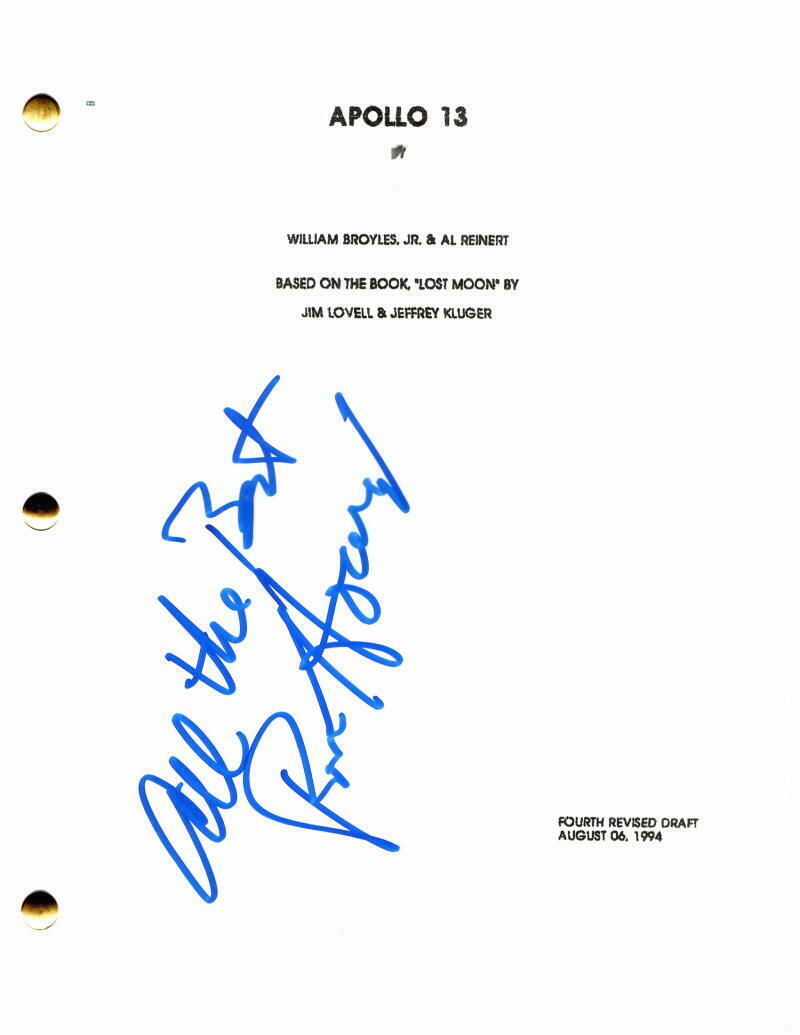 RON HOWARD SIGNED AUTOGRAPH - APOLLO 13 MOVIE SCRIPT - TOM HANKS, BILL ...
