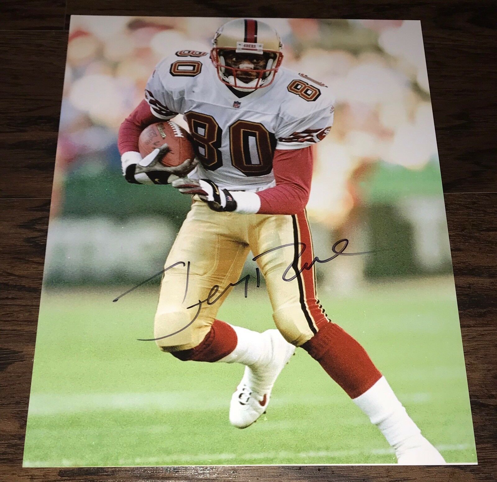 JERRY RICE SIGNED AUTOGRAPH 49ers FOOTBALL LEGEND RARE POSE 11x14 PHOTO ...