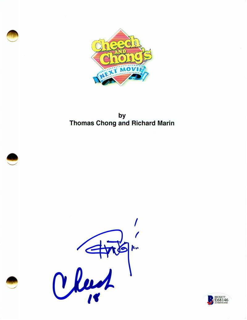 TOMMY CHONG & CHEECH MARIN SIGNED AUTOGRAPH - NEXT MOVIE SCRIPT - UP IN ...