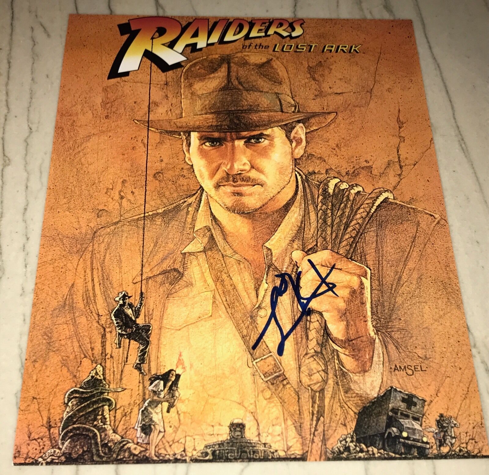 LAWRENCE KASDAN SIGNED AUTOGRAPH "INDIANA JONES" RAIDERS WRITER POSTER ...