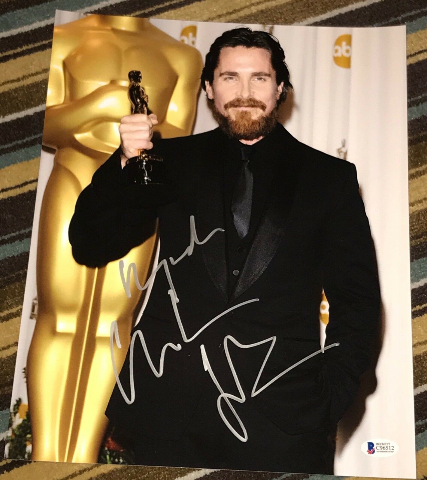CHRISTIAN BALE SIGNED AUTOGRAPH OSCAR WINNER TROPHY SMILE 11x14 NEW ...
