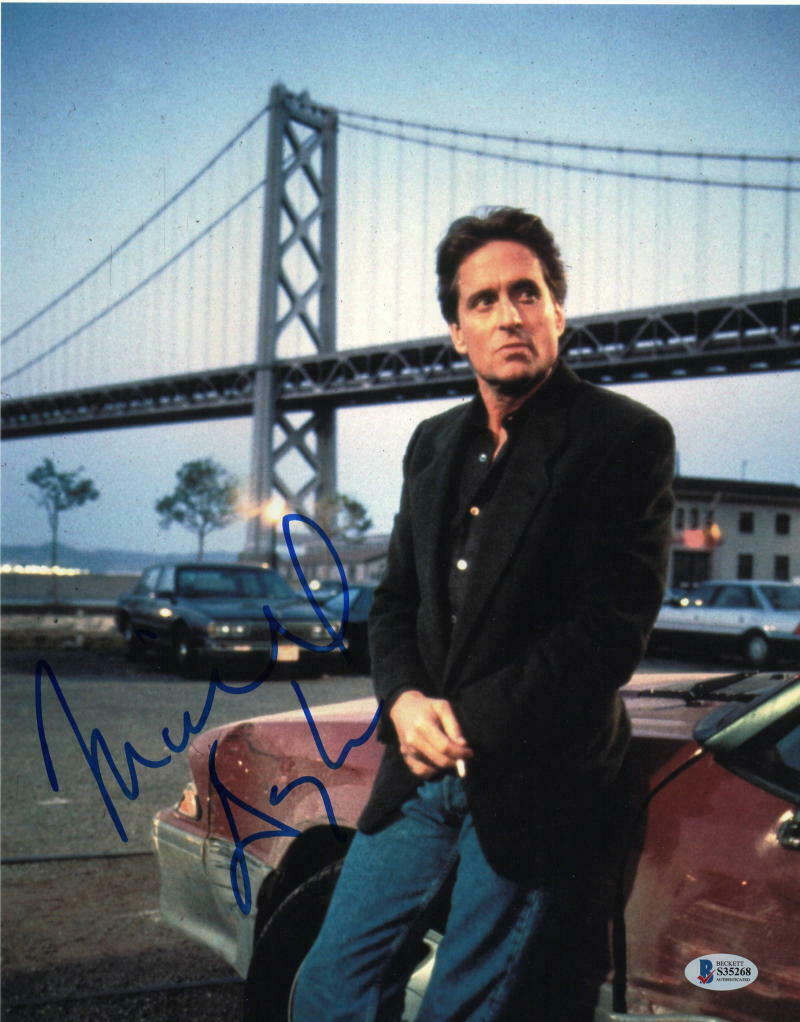 MICHAEL DOUGLAS SIGNED AUTOGRAPH 11x14 PHOTO - BASIC INSTINCT, WALL ...