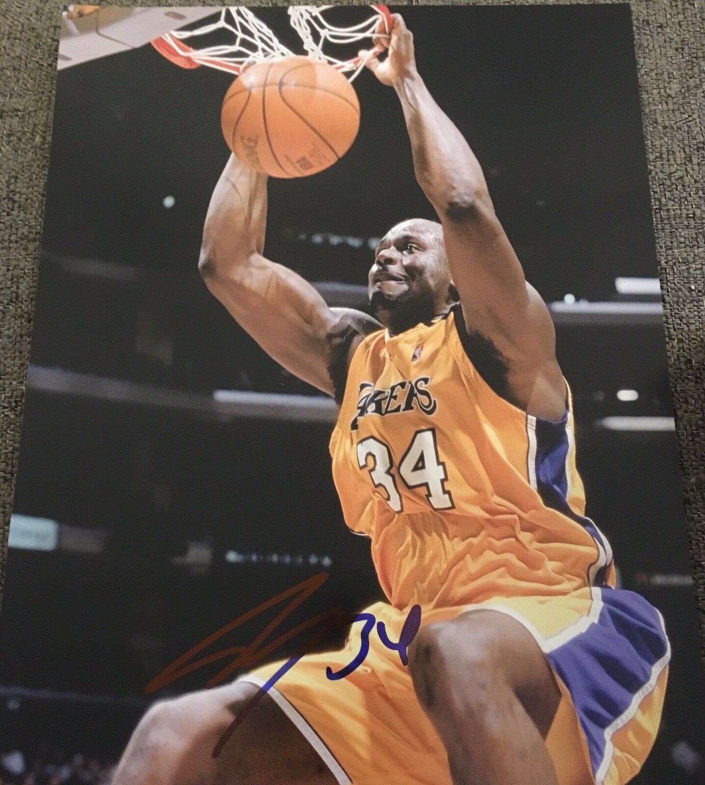 SHAQUILLE O'NEAL SIGNED AUTOGRAPH NBA LEGEND DUNK CLASSIC HUGE 11X14 ...