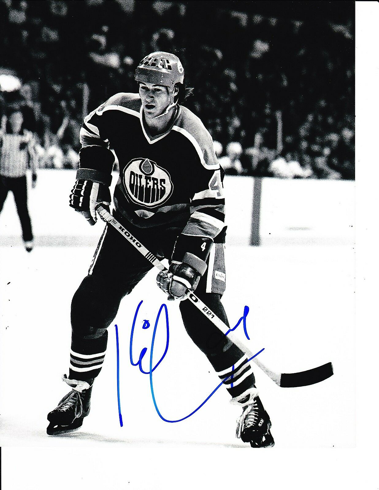 EDMONTON OILERS KEVIN LOWE SIGNED BLACK AND WHITE 8X10 Collectible ...