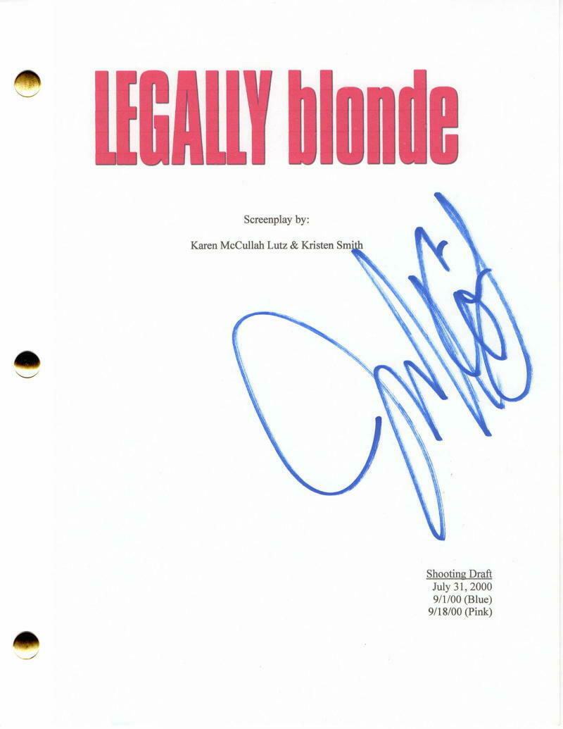 JENNIFER COOLIDGE SIGNED AUTOGRAPH - LEGALLY BLONDE FULL MOVIE SCRIPT ...