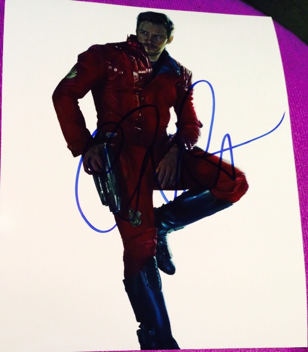 CHRIS PRATT SIGNED AUTOGRAPH "GUARDIANS OF THE GALAXY" POSTER 8x10 ...