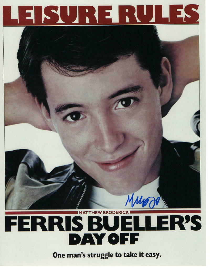 MATTHEW BRODERICK SIGNED AUTOGRAPH 11x14 PHOTO - FERRIS BUELLER'S DAY ...
